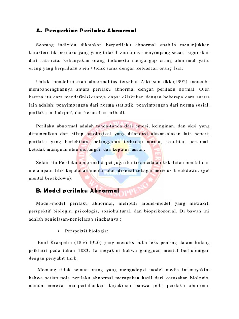 Perilaku Abnormal | PDF