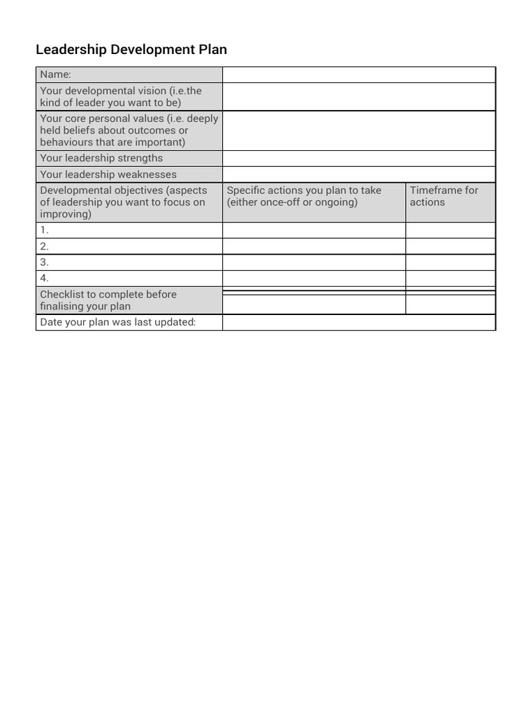 Leadership Plan | PDF