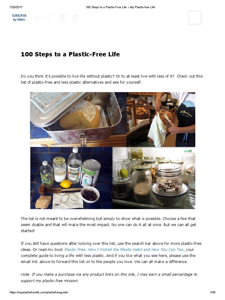 100 Steps To A Plastic-Free Life My Plastic-Free Life | PDF | Grocery ...
