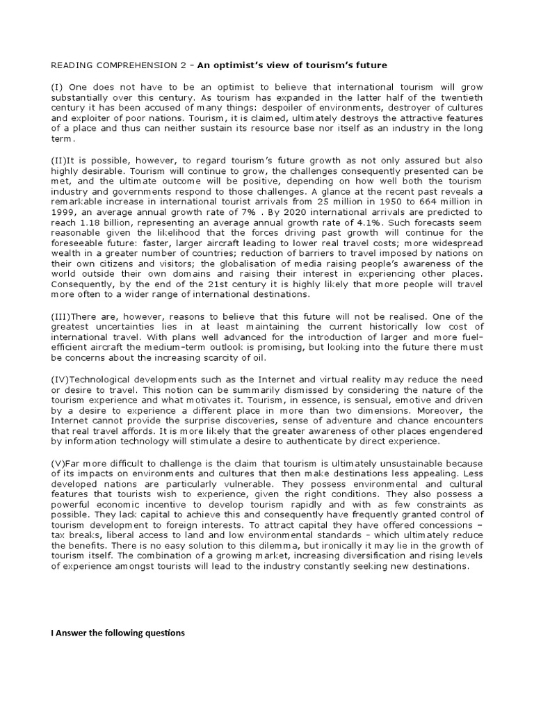 Future Prospects of Global Tourism | PDF | Tourism | Sustainability
