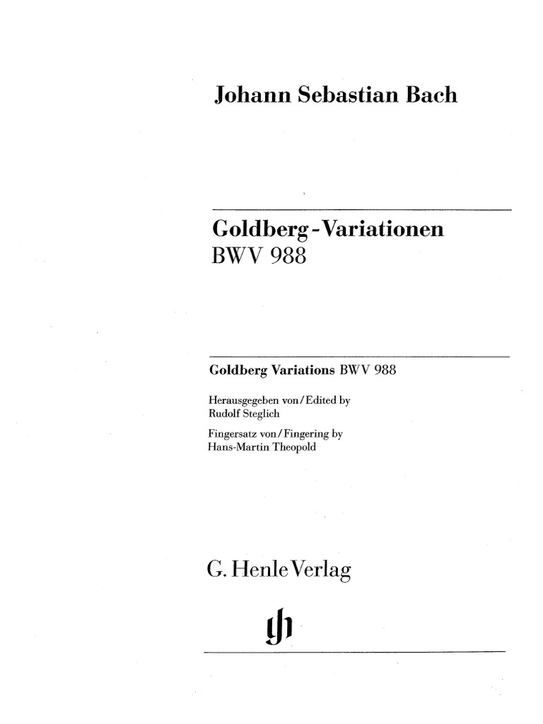 Bach - Goldberg Variations | PDF