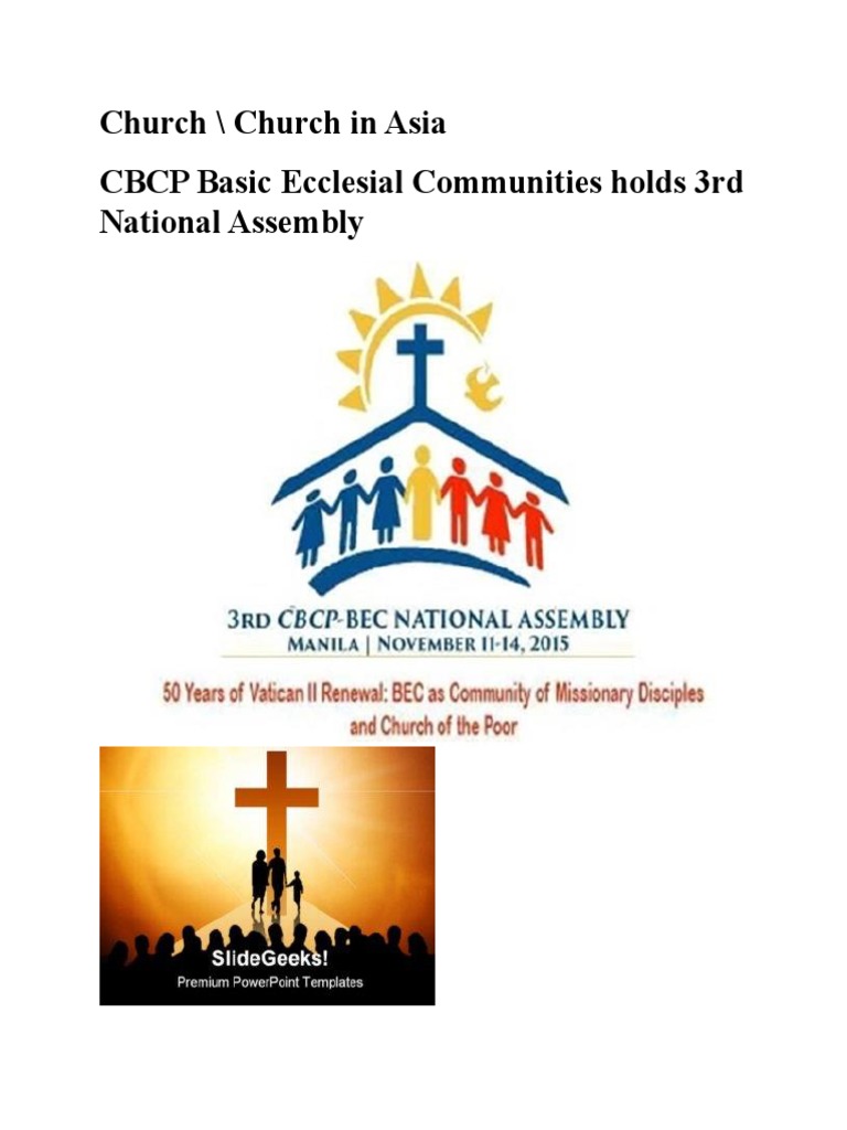 Church / Church in Asia CBCP Basic Ecclesial Communities Holds 3rd National Assembly | PDF