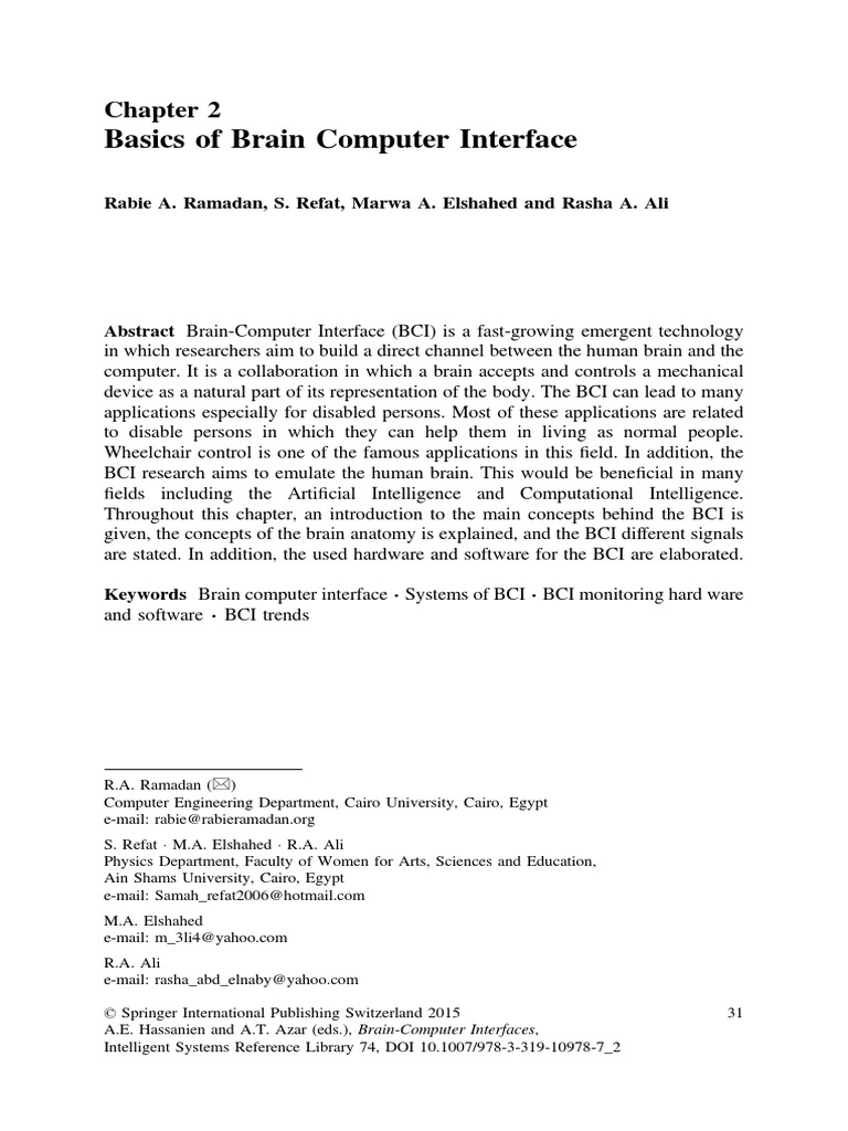 Basics of Brain Computer Interface | PDF | Neural Oscillation | Electroencephalography