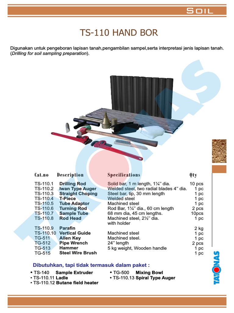 Ts-110 Hand Bor Ts-110 Hand Bor | PDF