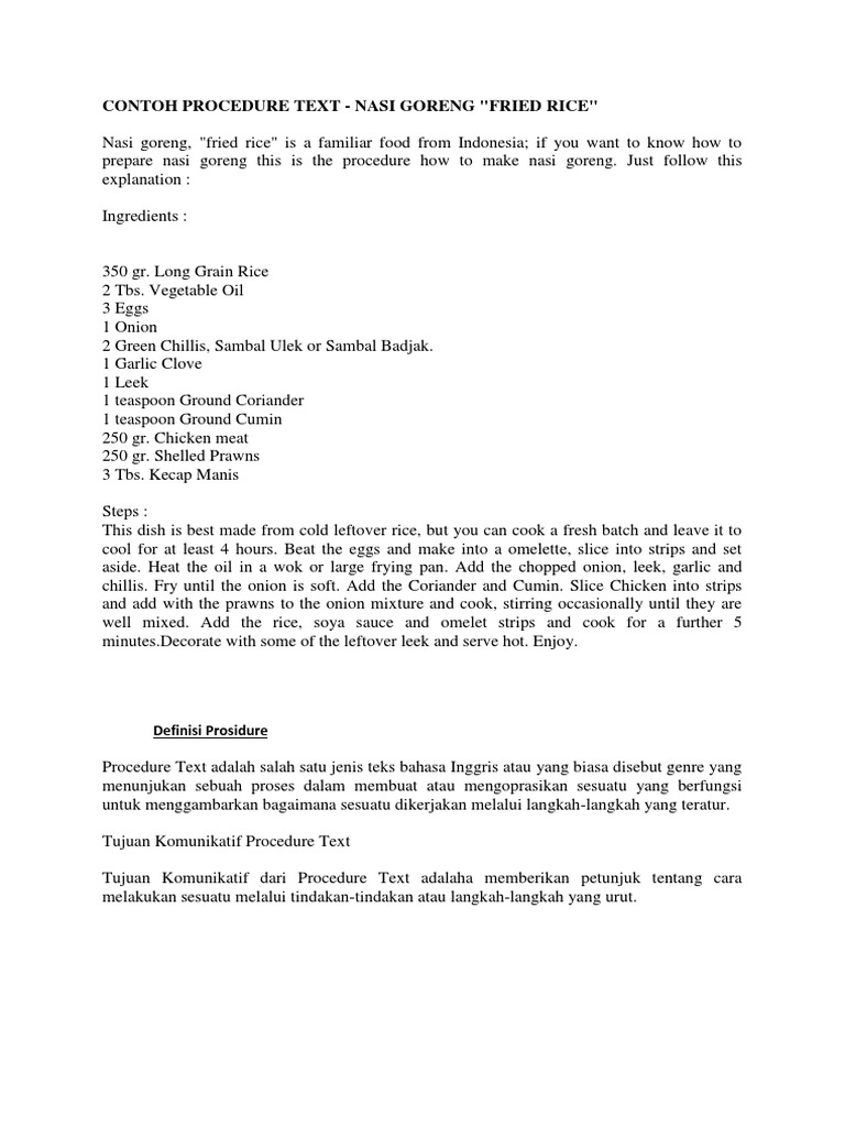 Contoh Procedure Text | PDF