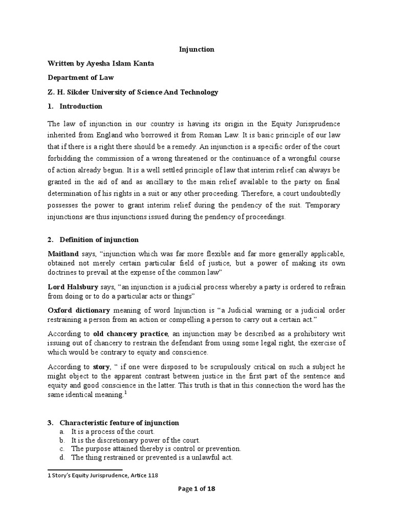 Assignment | PDF | Injunction | Equity (Law)