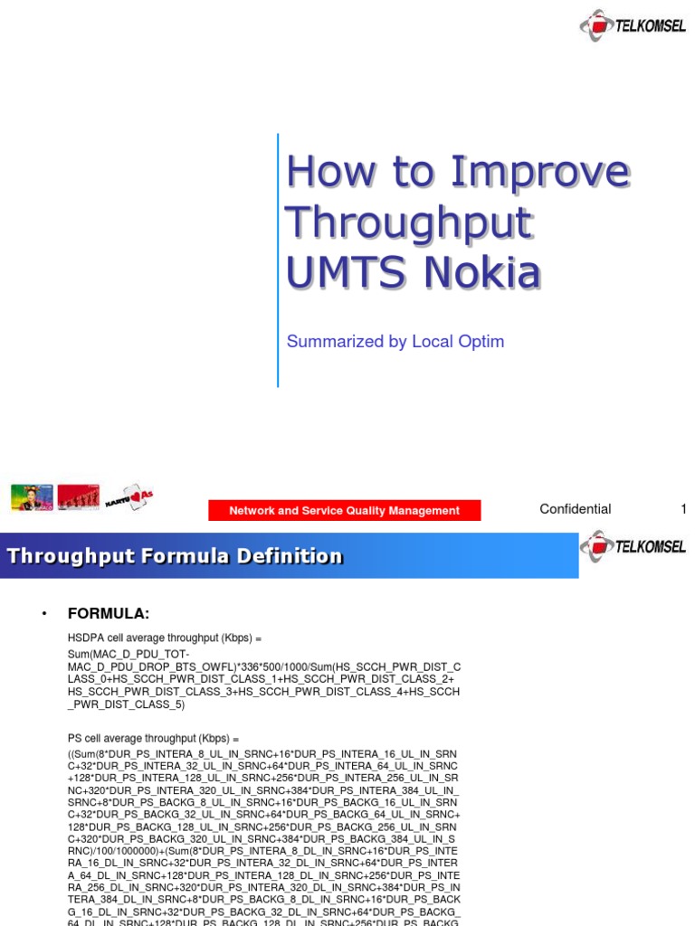 UMTS Throughput Optimization Guide | PDF | Mobile Telecommunications ...