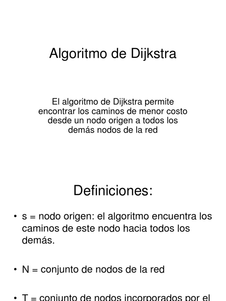 Algoritmo de Dijkstra | PDF | Teoría de grafos | Redes de computadoras