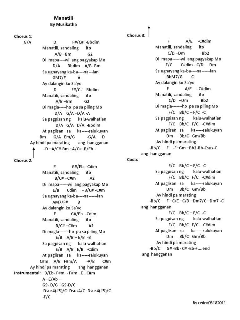 Manatili Chords PDF | PDF