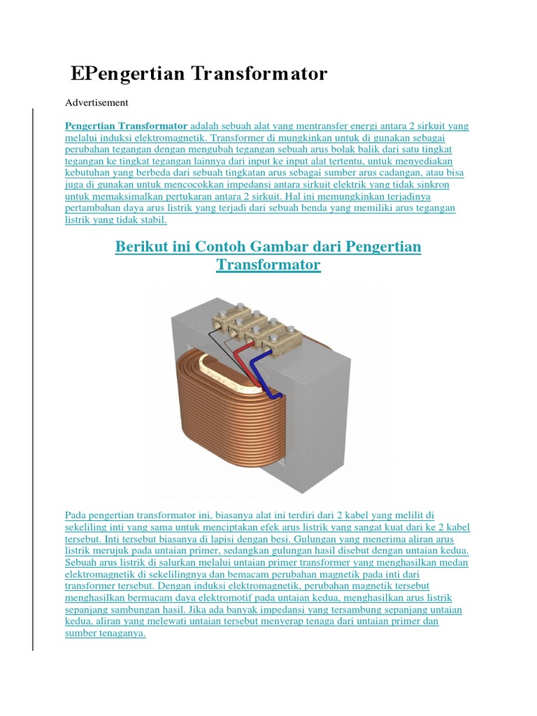 Pengertian Transformator | PDF