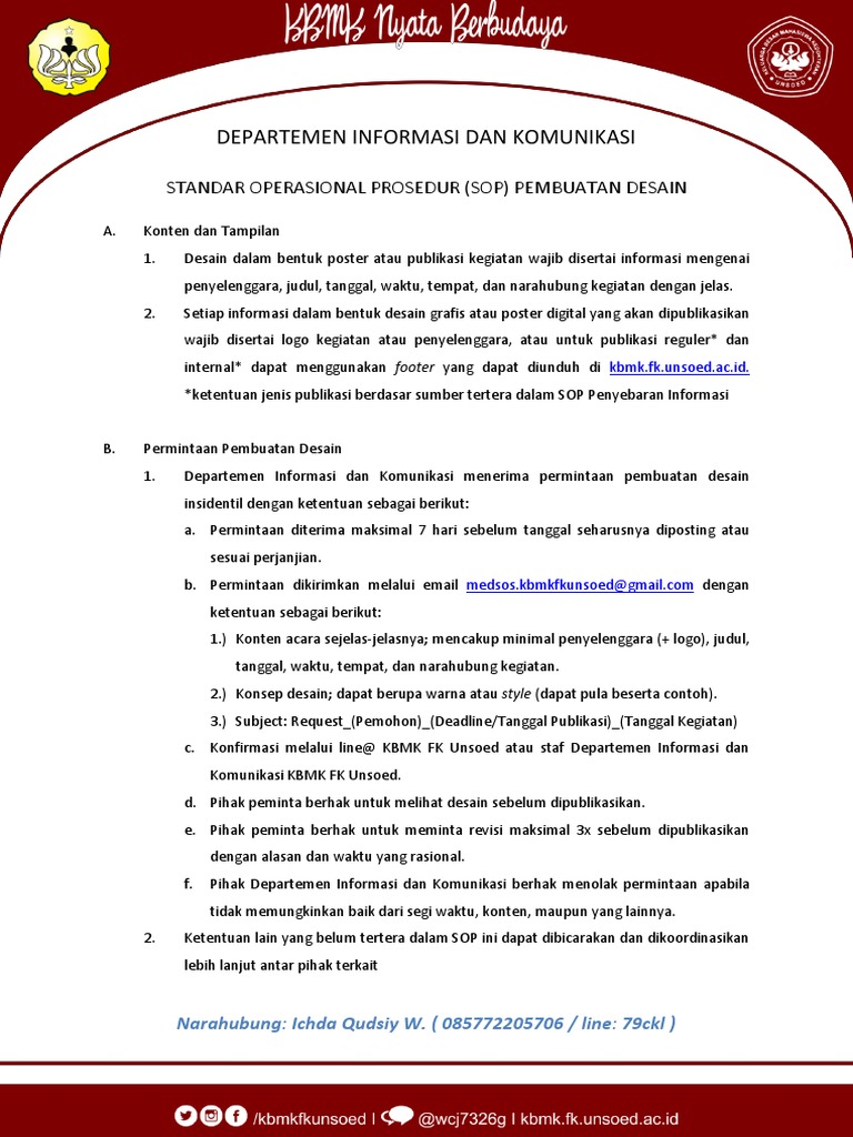 SOP Pembuatan Desain Poster Kegiatan | PDF | Bisnis