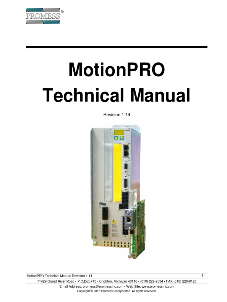 Motion PRO Technical Manual Rev 1 - 14 | PDF | Computer Program ...
