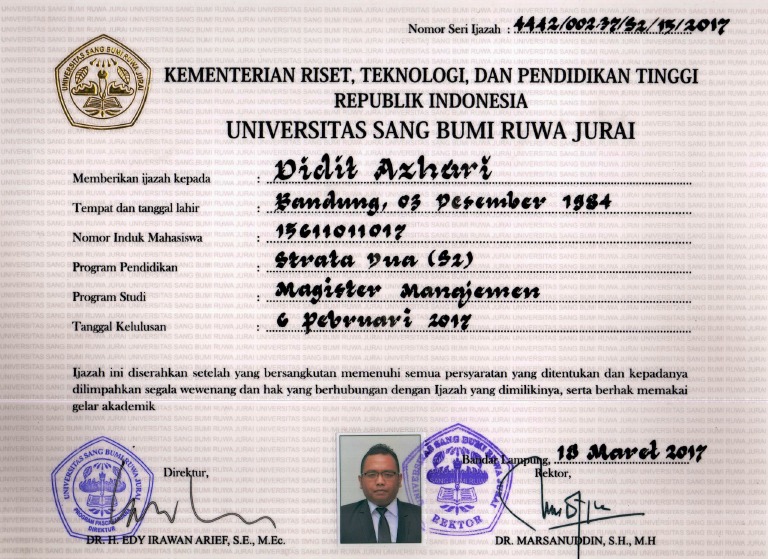 IJAZAH S2 Raden Didit Dari Jogja | PDF