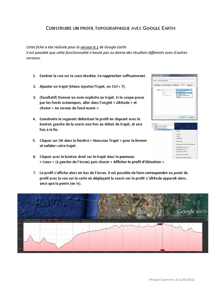 Profil topographique avec Google Earth | PDF