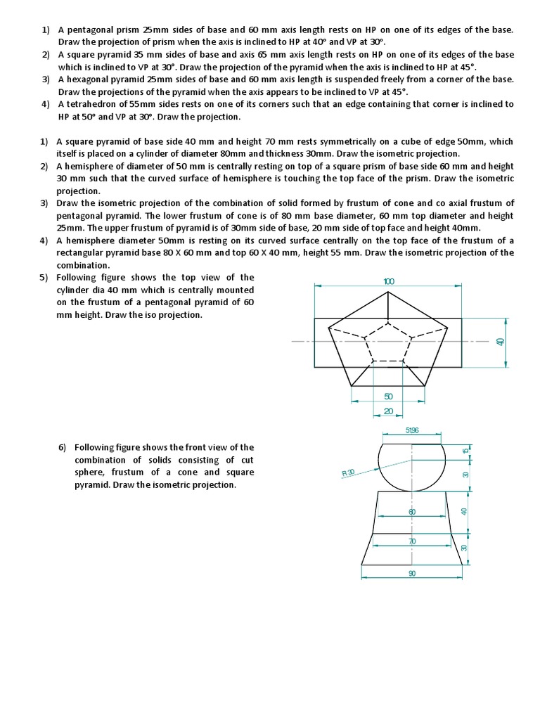 Projections of Pentagonal Prism | PDF | Sphere | Geometric Shapes