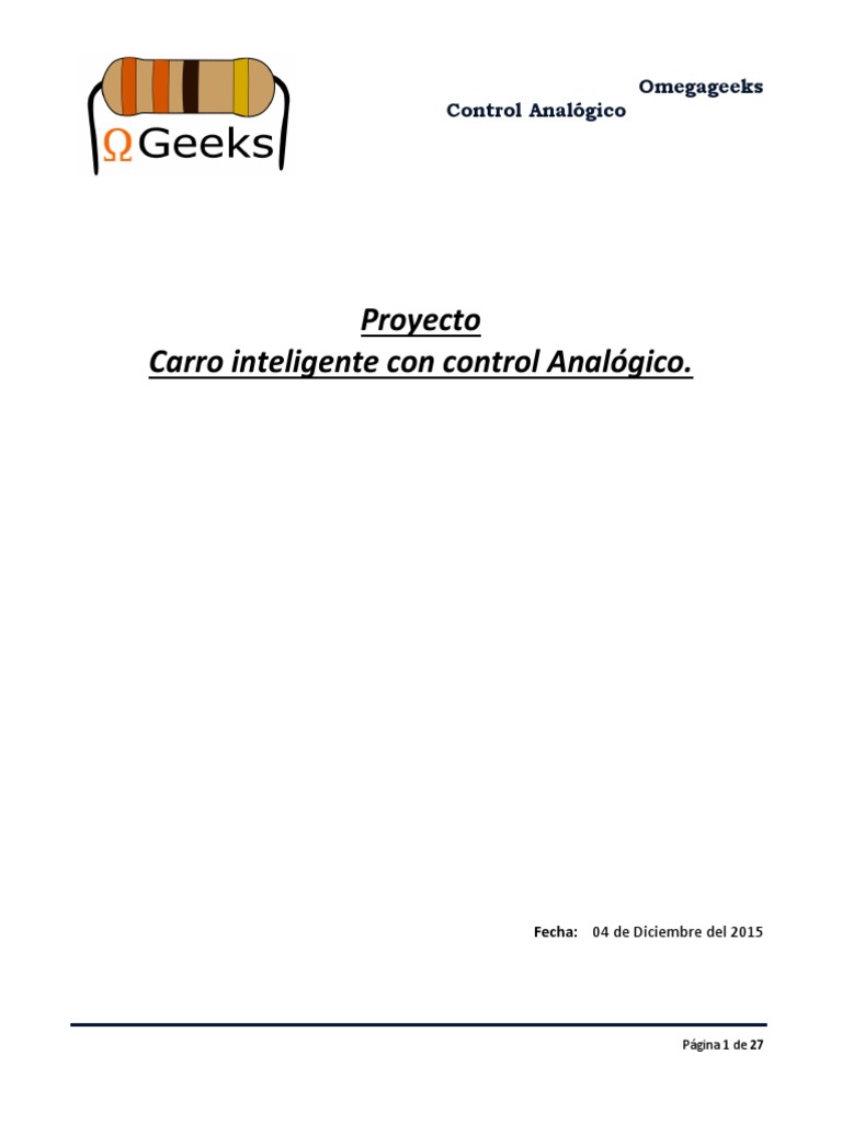 Proyecto de Carro Inteligente PID | PDF | Ingeniería Electrónica | Ingenieria Eléctrica