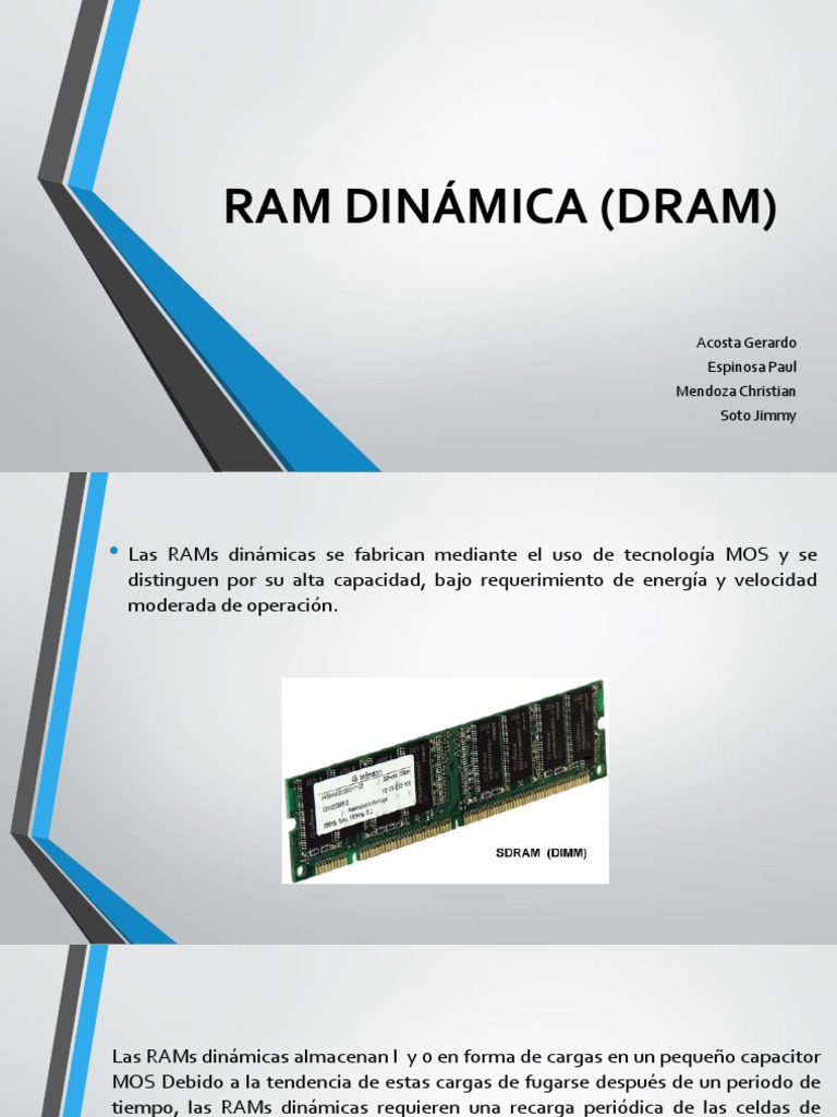Ram Dinámica (Dram) | PDF | Memoria dinámica de acceso aleatorio ...