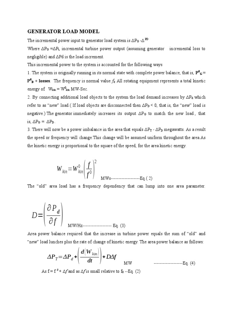 Generator Load Model | PDF | Electric Generator | Watt