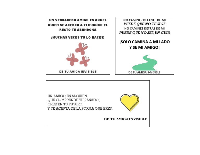Tarjetas Amigo Invisible | PDF