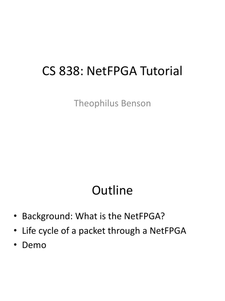 NetFPGA Tutorial | PDF | Router (Computing) | Network Packet