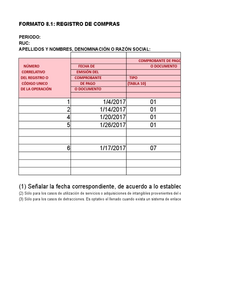 Ejemplo de Registro de Compras | PDF | Business