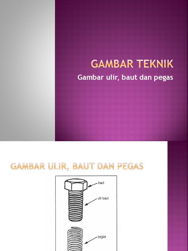 Gambar Teknik (Ulir, Baut,&Pegas) 11 | PDF