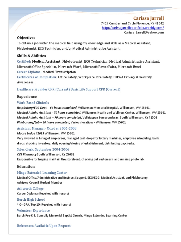 Carissa Resume Without References | PDF