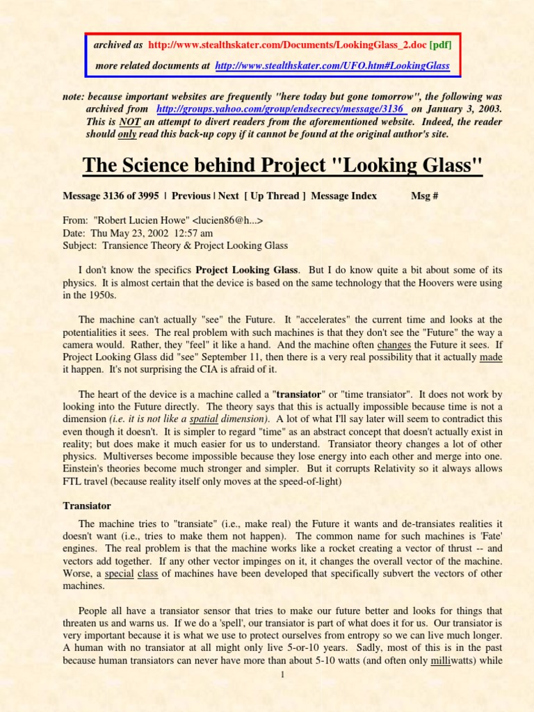 The Science Behind Project "Looking Glass" | PDF | General Relativity ...