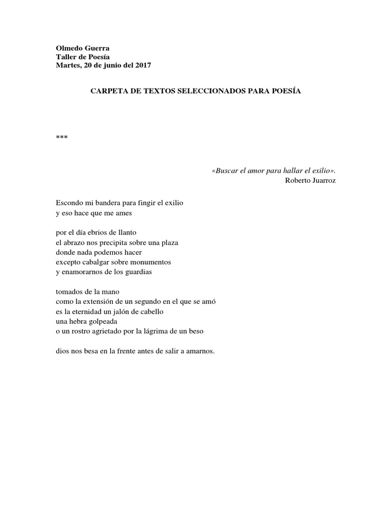 Poemas de Clase de Huilo Ruales, Por Olmedo Guerra | PDF | Amor