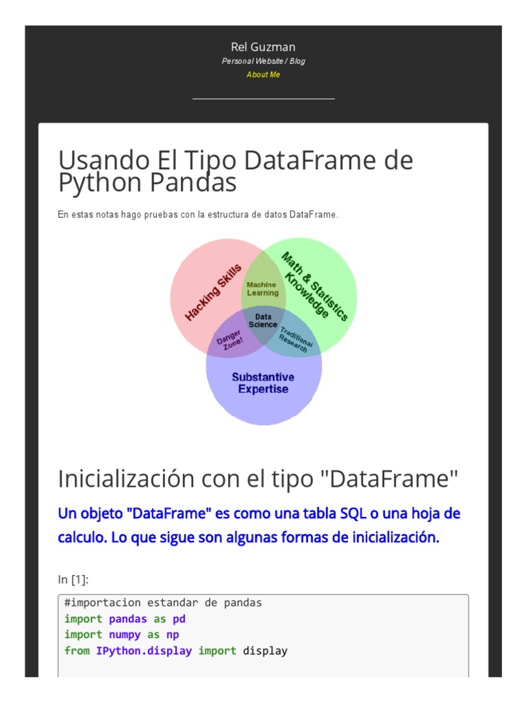 Usando El Tipo DataFrame de Python Pandas | PDF | Religiones religiosas