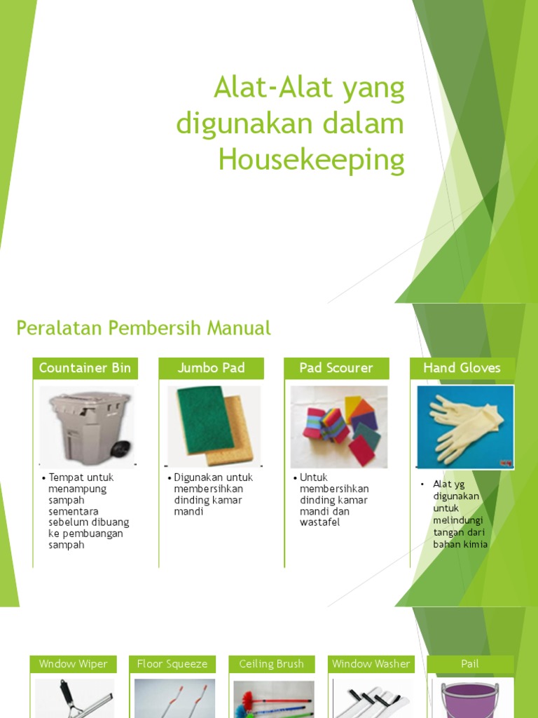 Alat-Alat Yang Digunakan Dalam Housekeeping | PDF