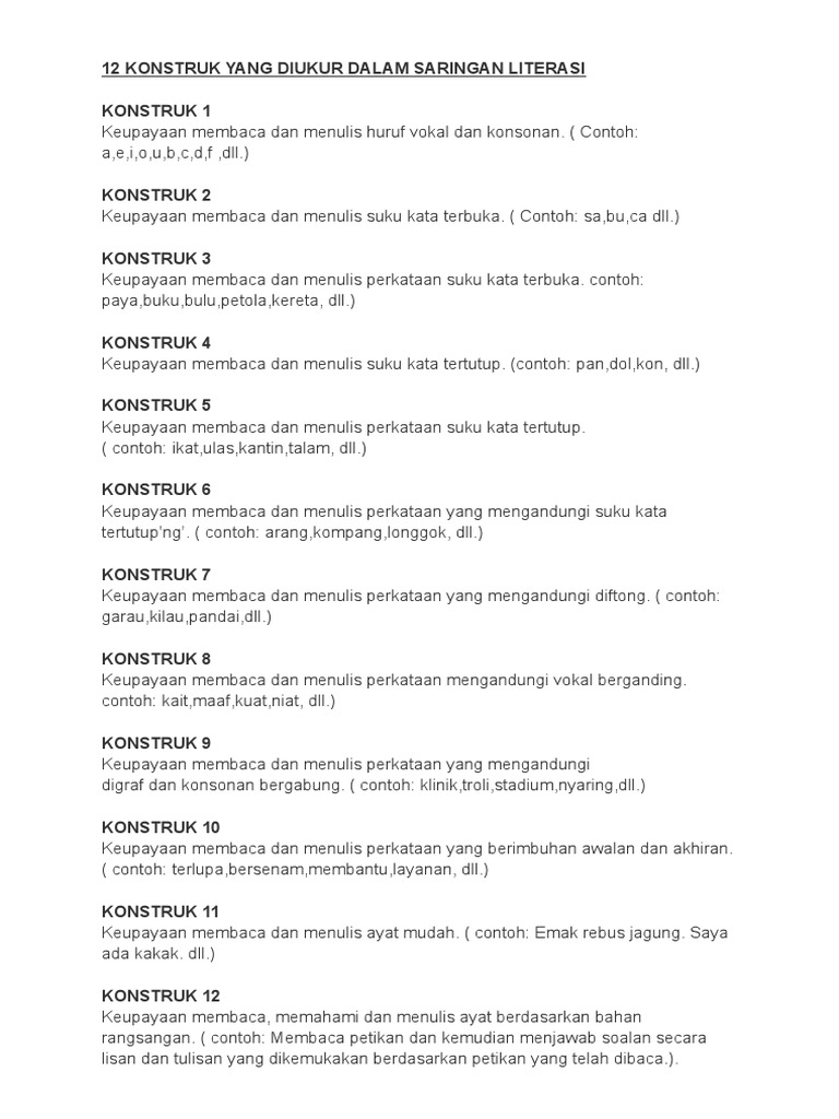 12 Konstruk Yang Diukur Dalam Program Linus | PDF | Karier ...