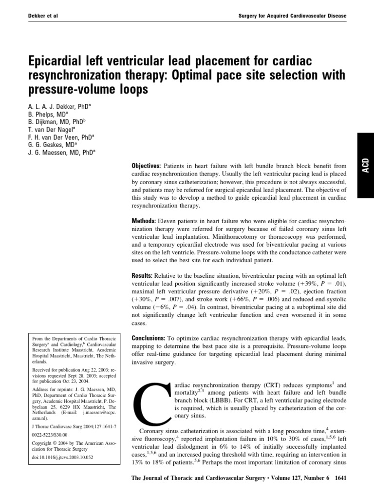 Lv Epicardial Lead Placement | semashow.com