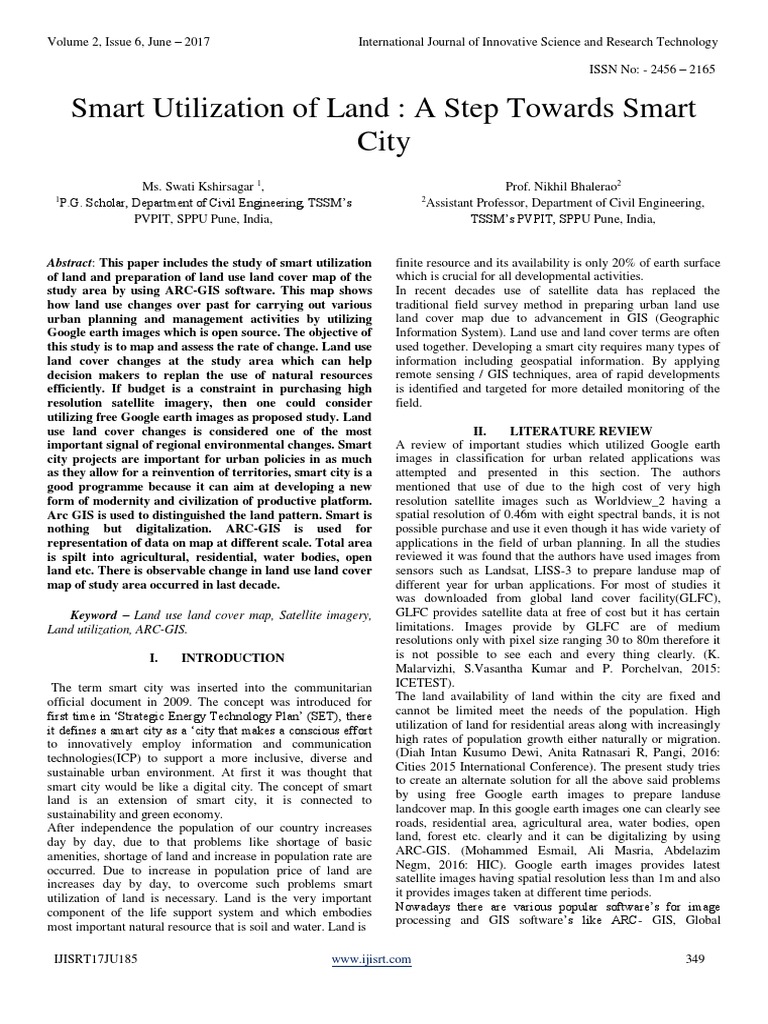 Smart Utilization of Land A Step Towards Smart City | PDF | Geographic ...