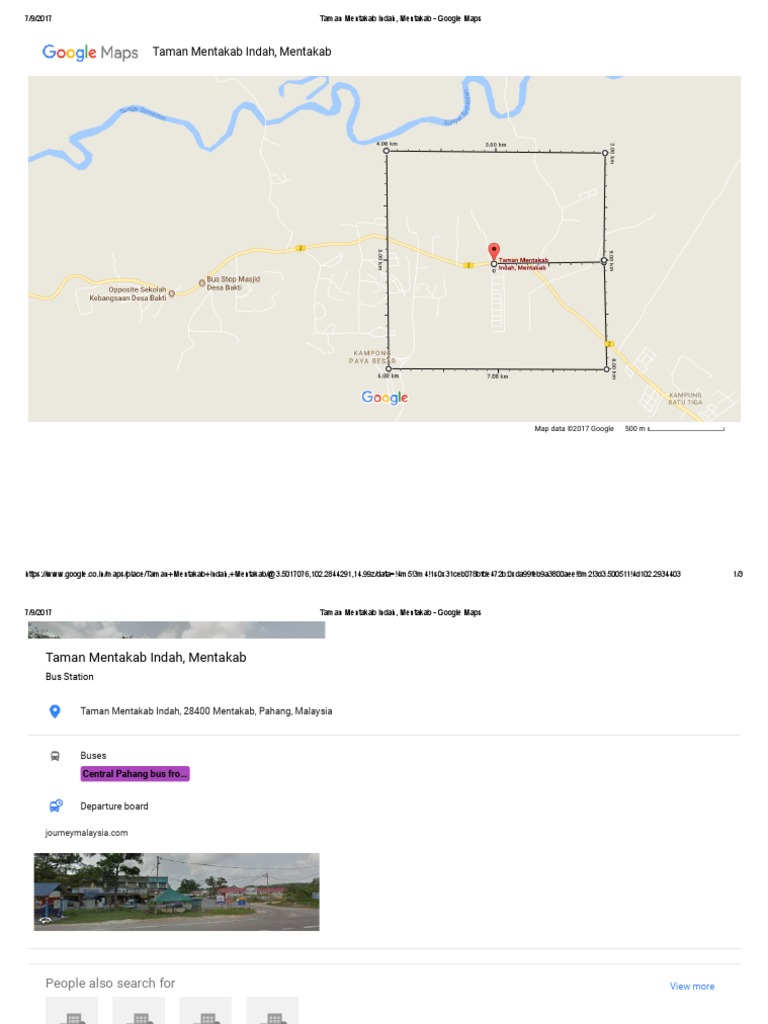 Taman Mentakab Indah, Mentakab - Google Maps | PDF