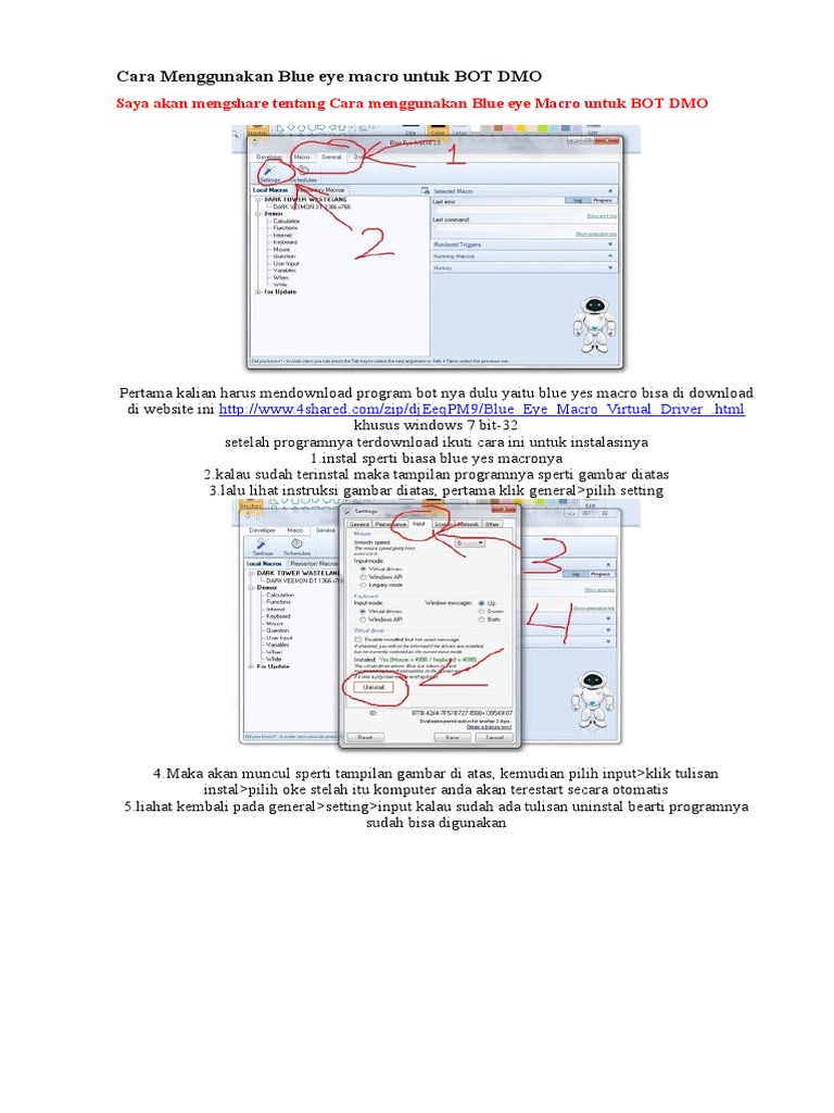 Cara Menggunakan Blue Eye Macro Untuk BOT DMO | PDF