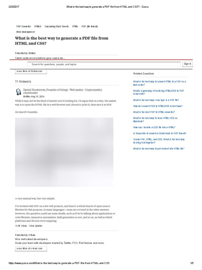 What Is The Best Way To Generate A PDF File From HTML and CSS - Quora ...