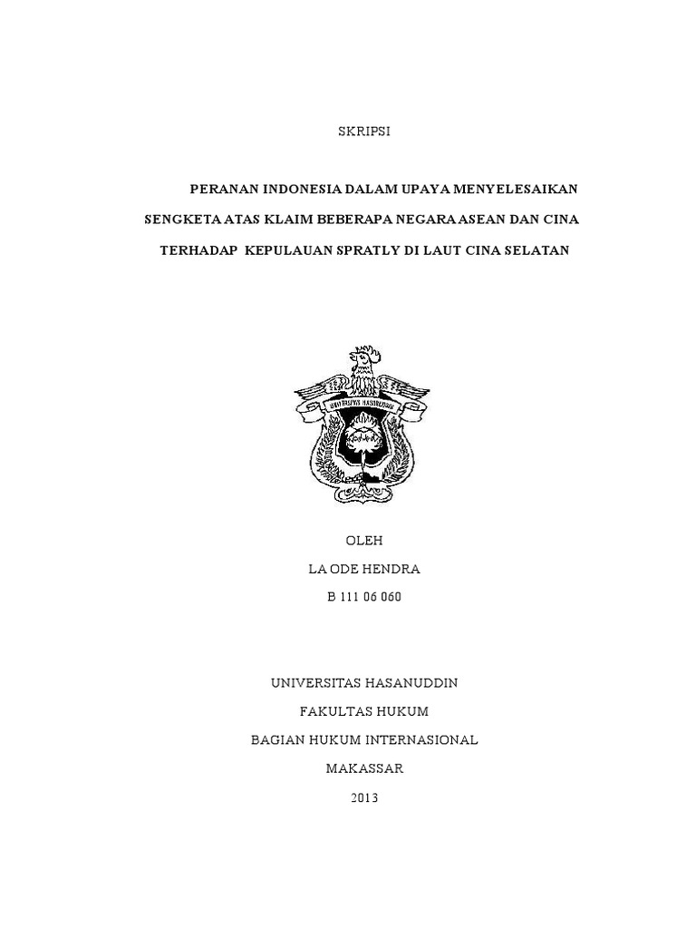 Contoh Skripsi Hukum Internasional | PDF