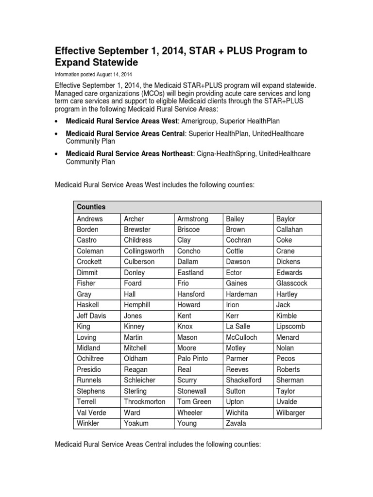 TMHP STAR-PLUS Program Expansion | Download Free PDF | The United ...