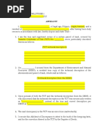 Affidavit of Transferee Sample | PDF | Affidavit | Legal Documents