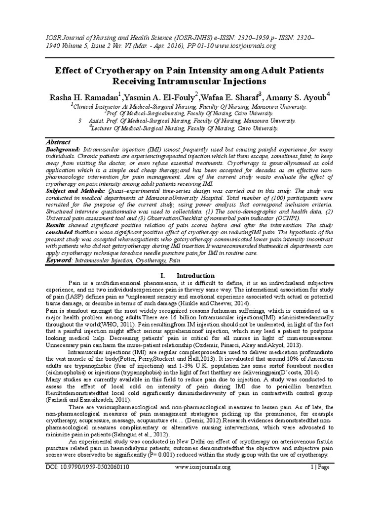 Cryo Tera Py | PDF | Injection (Medicine) | Pain