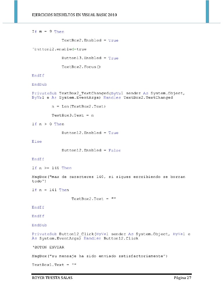 Ejercicios Resueltos en Visual Basic 2010-28-1024 | PDF