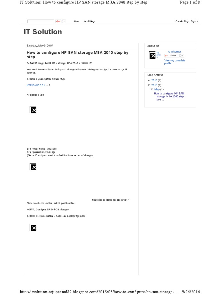 IT Solution: How To Configure HP SAN Storage MSA 2040 Step by Step ...