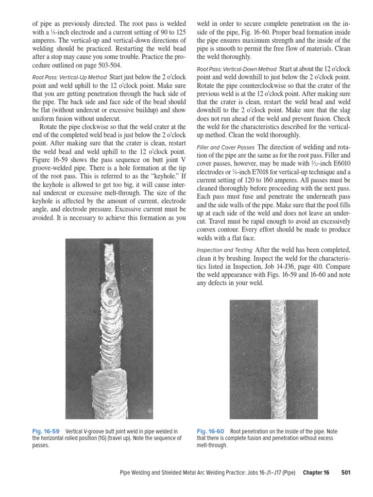 Root Pass: Vertical-Up Method Root Pass: Vertical-Down Method | PDF ...