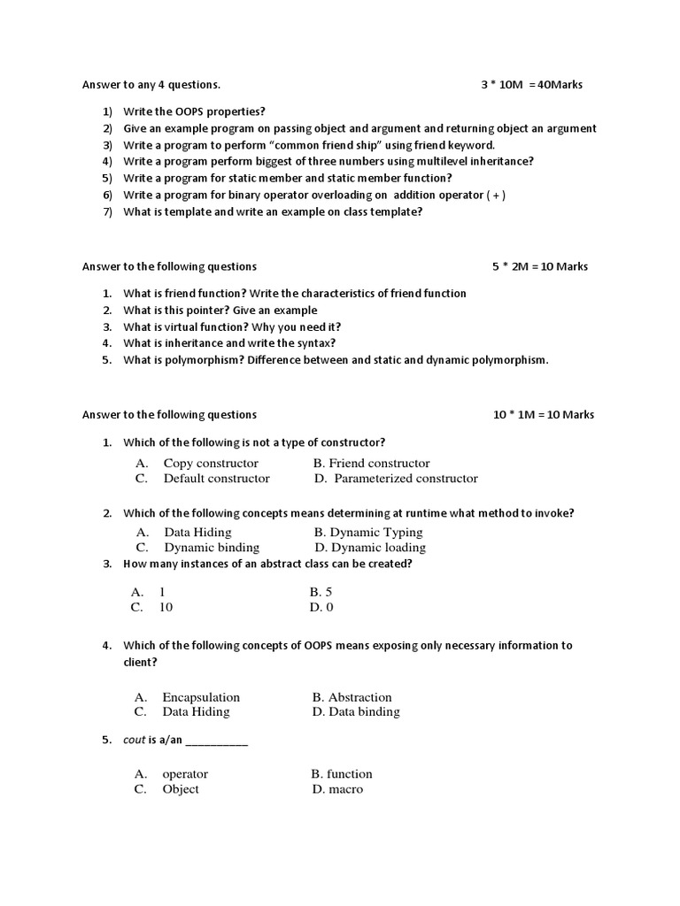 C++ Exam | PDF | C++ | Constructor (Object Oriented Programming)