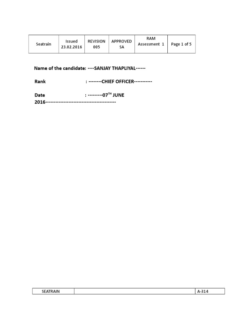 RAM Assesments 1 | PDF | Risk Assessment | Risk