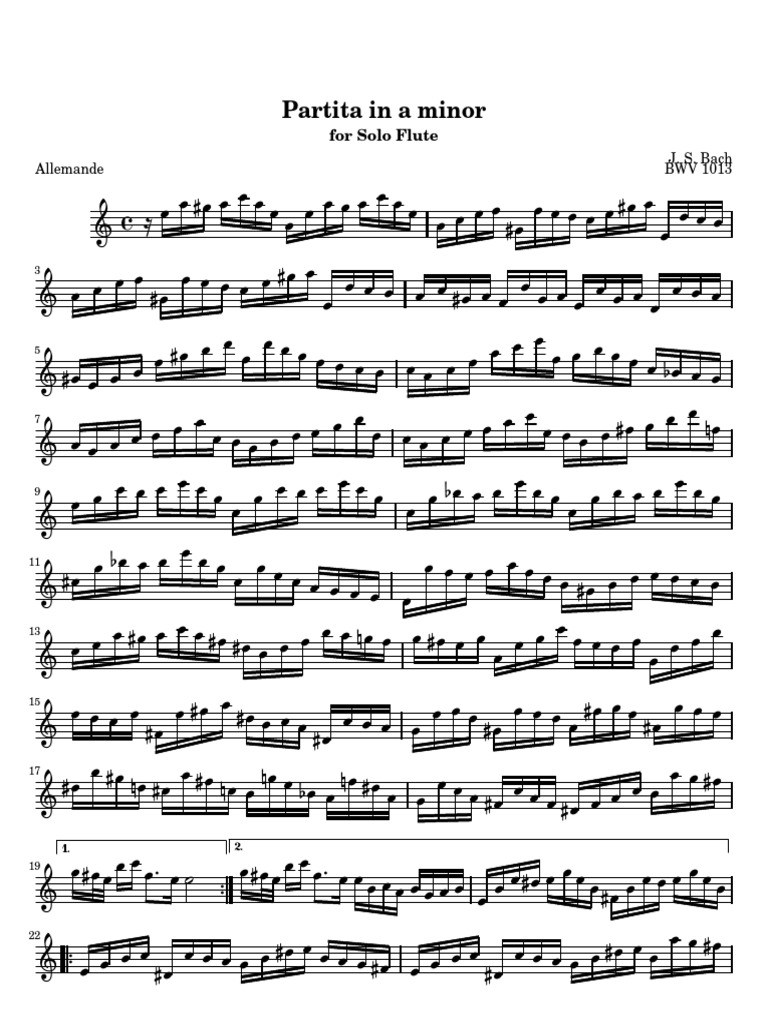 bwv1013 Let PDF | PDF | Bach Family | Common Practice Period