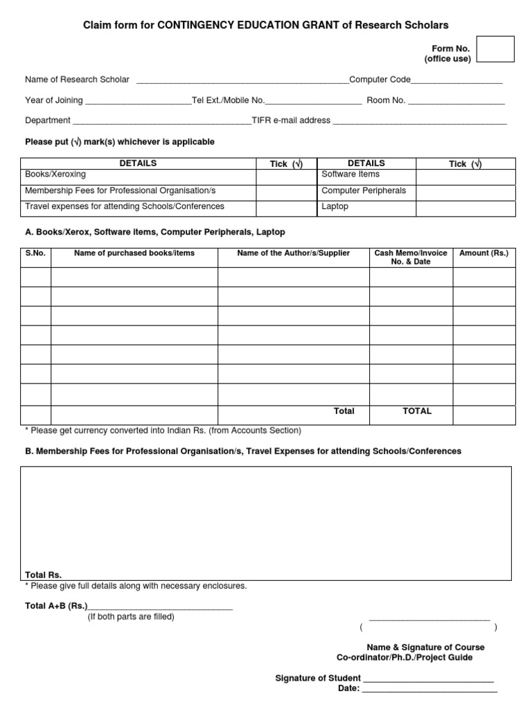 Contingency Form | PDF
