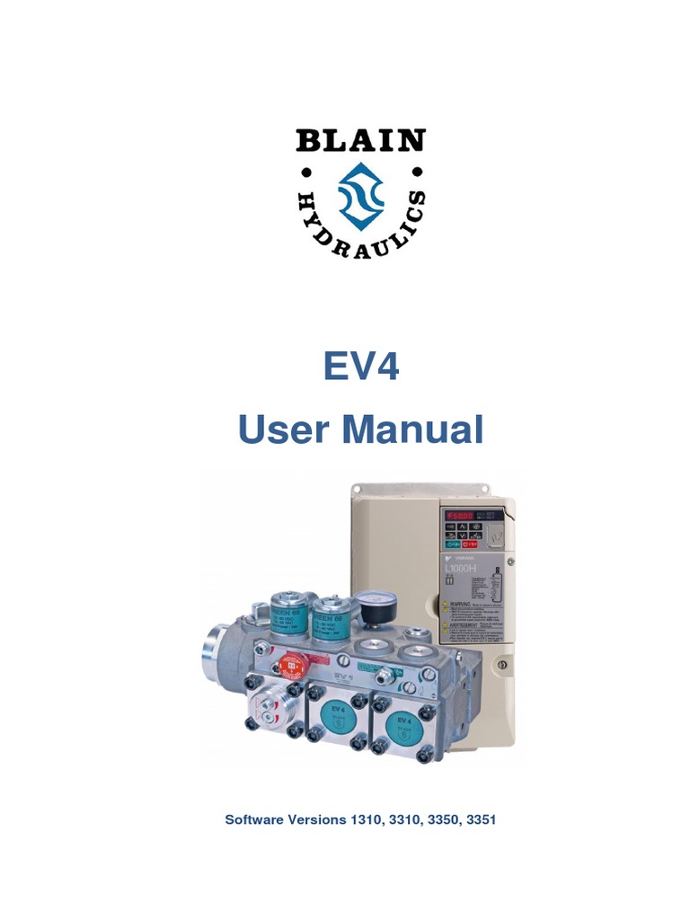 EV4 User Manual: Software Versions 1310, 3310, 3350, 3351 | PDF | Elevator | Valve