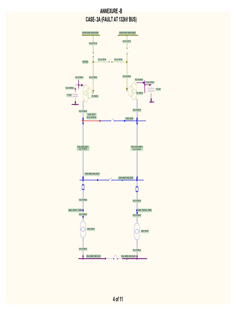 Annexure - B Case-2A (Fault at 132Kv Bus) : Sasan 400Kv Main Bus#1 Sasan 400Kv Main Bus#2 | PDF